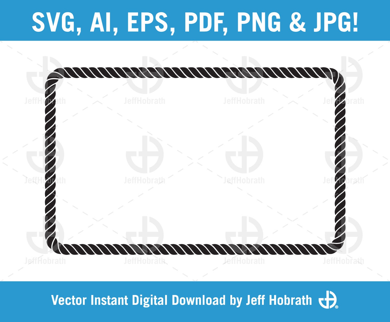 Braided Rope Rectangle Border Isolated Vector Illustration | Etsy