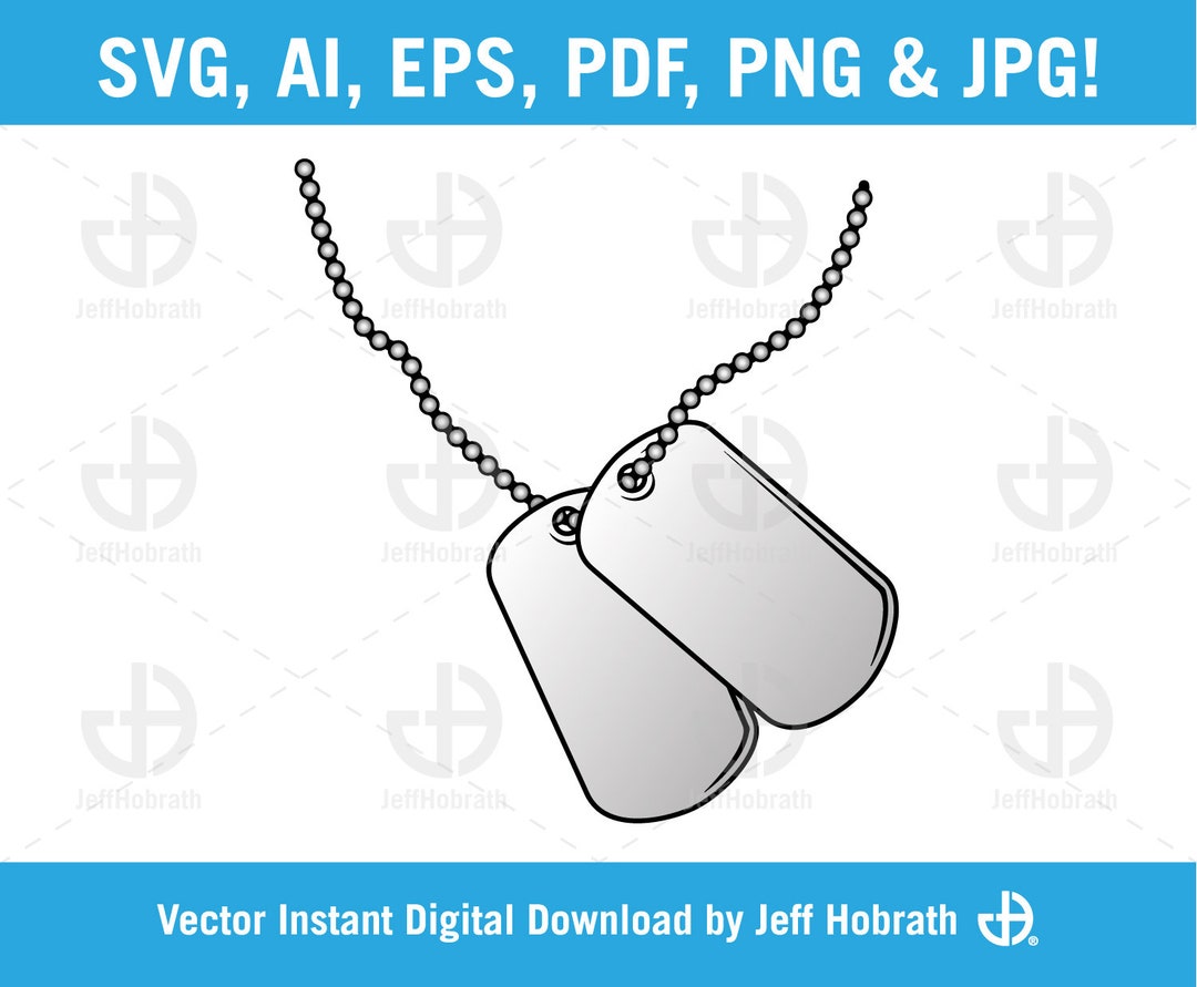 Blank Dog Tags Vector Illustration Instant Digital Download, Ai, Eps ...