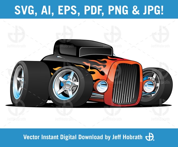 Cartoon Illustrations Hot Rods