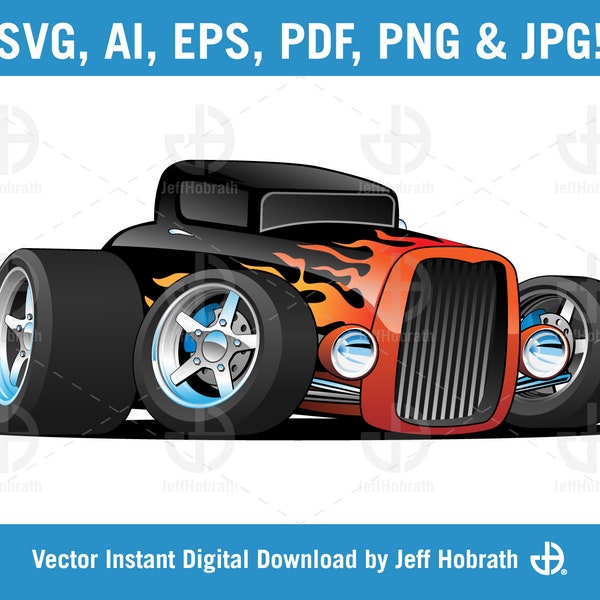 Cartoon Hot Rod Art - Etsy