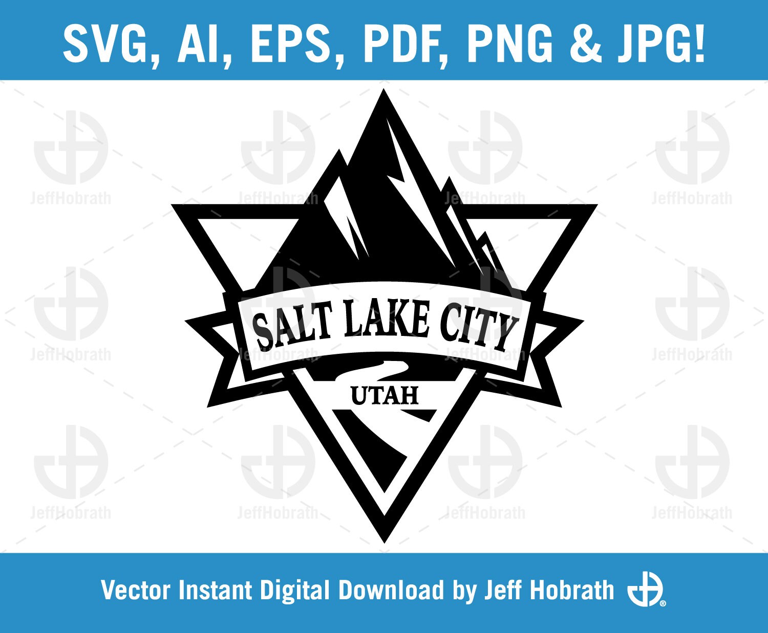Salt Lake City Utah Black Line Art Isolated Vector Illustration Digital ...