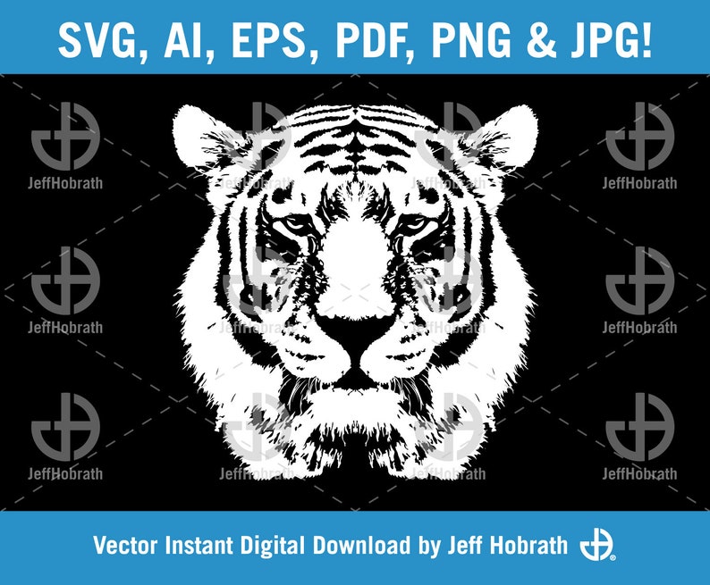 White Tiger Vector Illustration Digital Download Ai Eps - Etsy