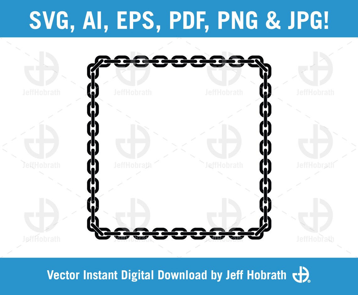 Chain Border Isolated Vector Illustration Digital Download - Etsy