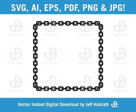 Chain Border Isolated Vector Illustration Digital Download - Etsy