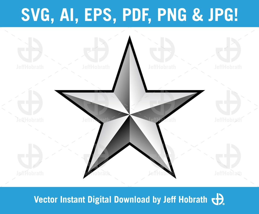 Silver Star Isolated Vector Illustration Instant Digital Download, Ai ...