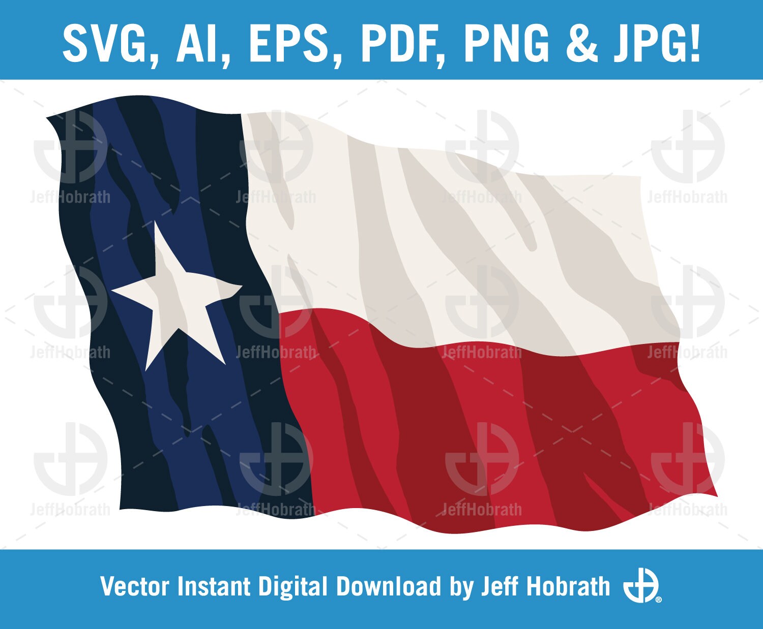 Texas State Flag waving color isolated vector illustration | Etsy