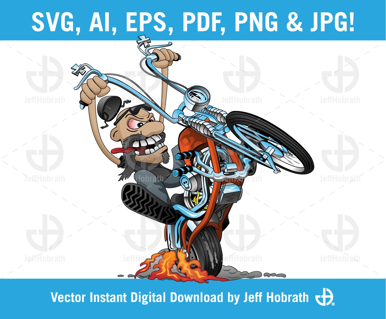 Biker Motorcycle Cartoon Color Isolated Vector Illustration - Etsy