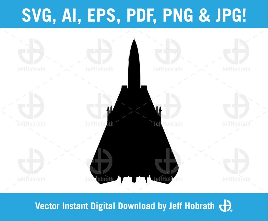 F-14 Tomcat Military Fighter Jet Aircraft Silhouette Isolated Vector ...