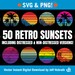 50 Retro Sunsets Beautiful Vector Retro Sunset Art Bundle - Etsy