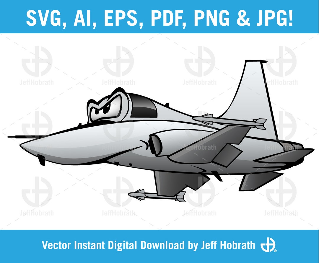 Cartoon Military Fighter Jet Aircraft Isolated Vector Illustration ...