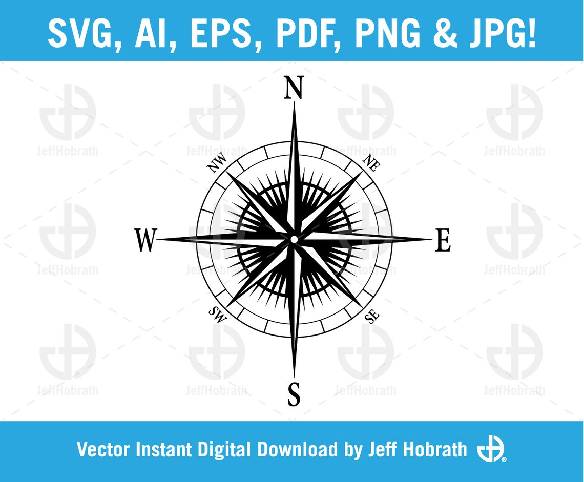 Compass Isolated Vector Illustration Digital Download Ai - Etsy
