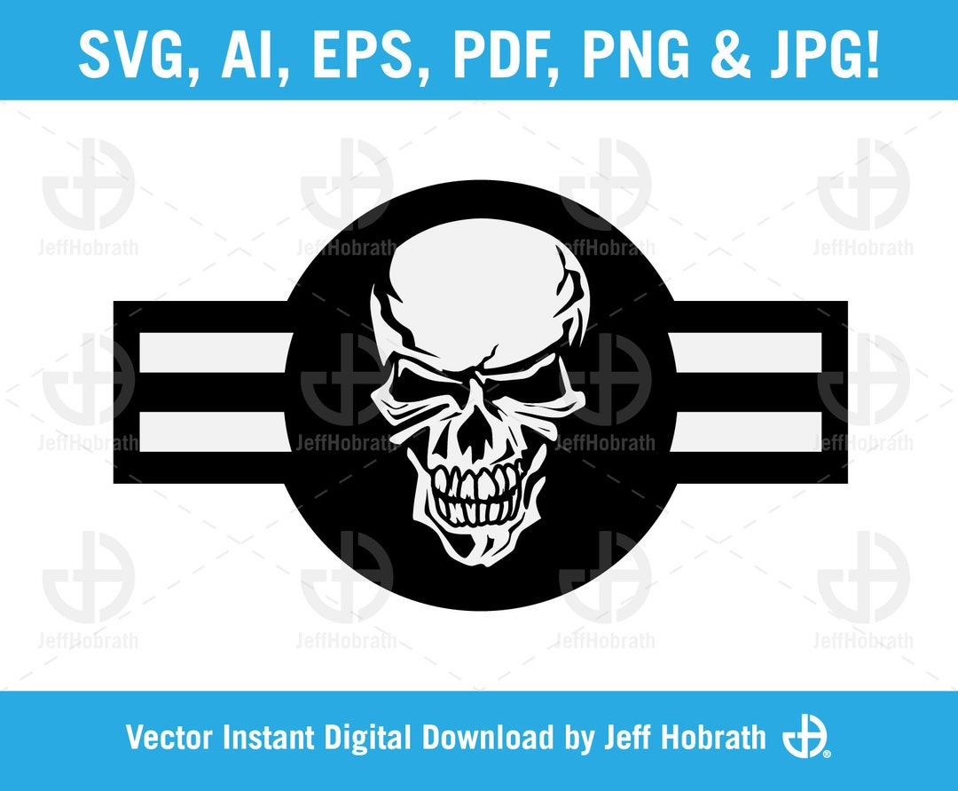 Military Aviation Skull Isolated Vector Illustration Digital Download ...