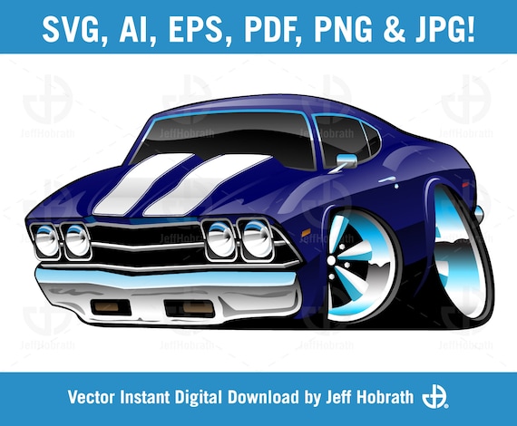 Muscle Car Caricature Drawings
