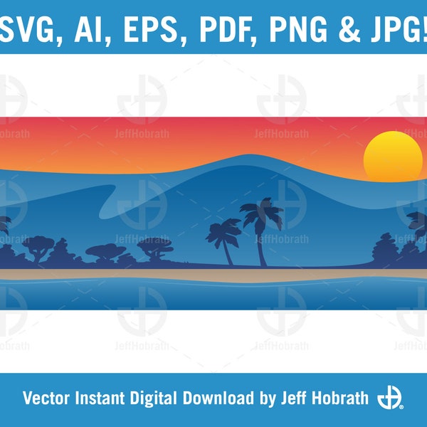 Coastal Scene Svg - Etsy