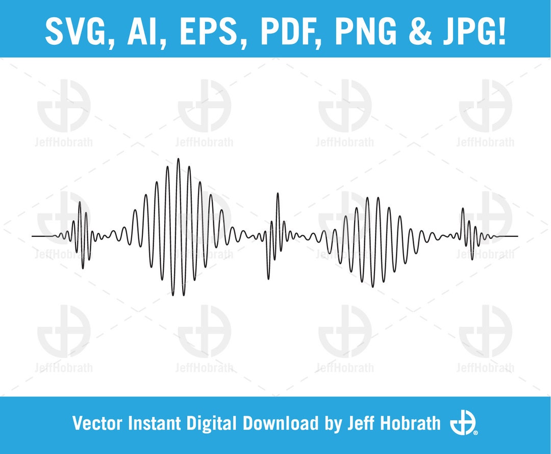 Sound Wave Signal Vector Illustration Digital Download, Ai, Eps, Pdf ...