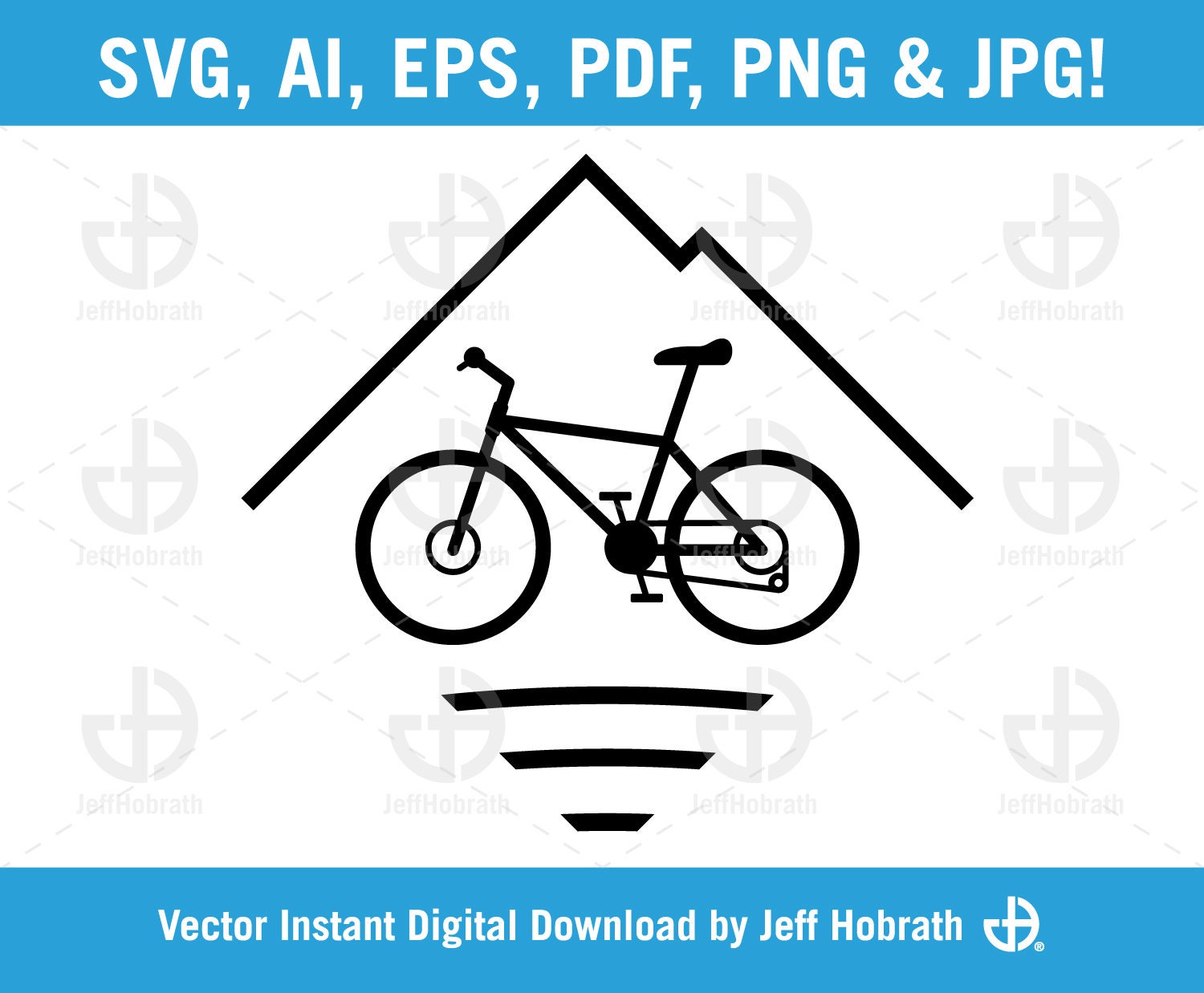 Mountain Trail Bike Logo Isolated Vector Illustration Digital | Etsy