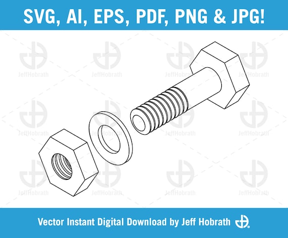 Nut And Bolt Drawing