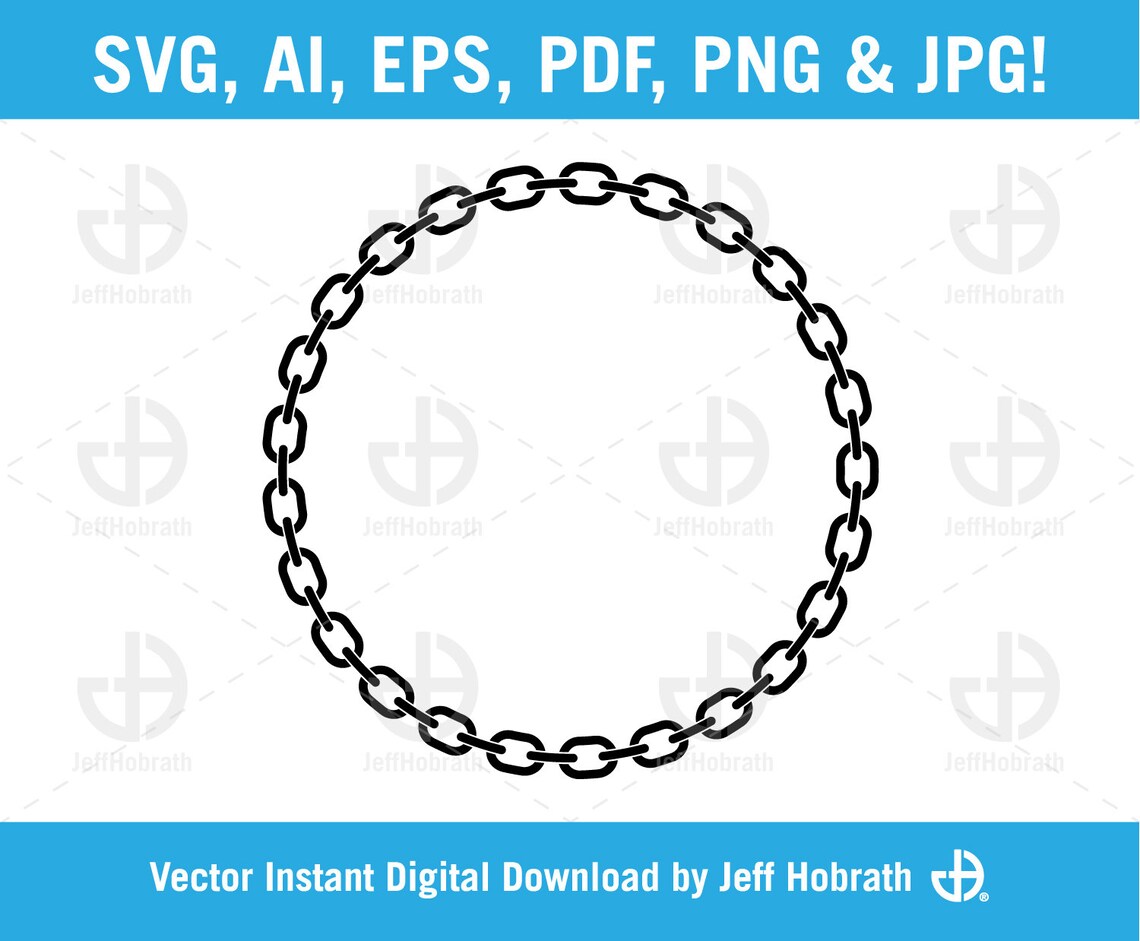 Chain Border isolated vector illustration digital download | Etsy