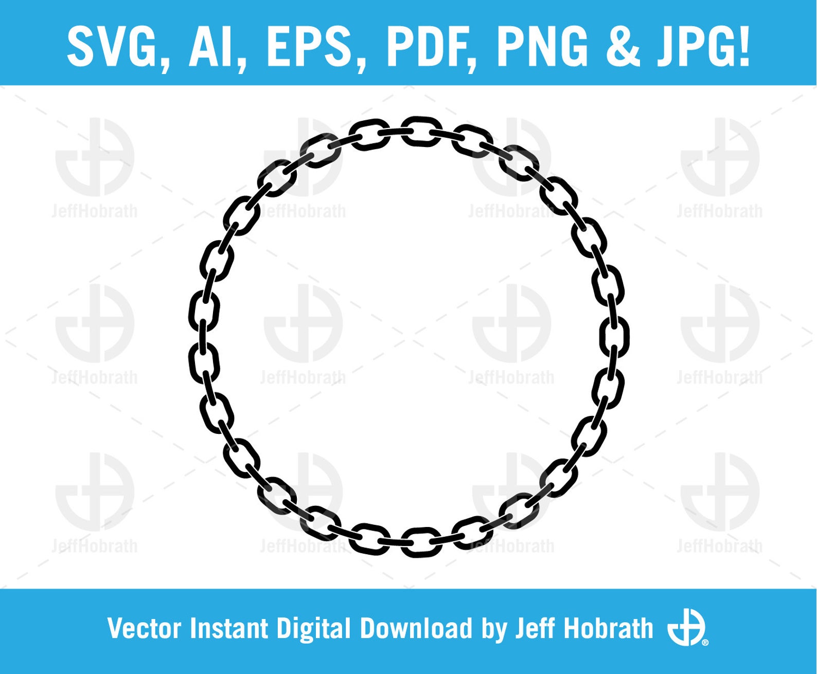Chain Border Isolated Vector Illustration Digital Download - Etsy