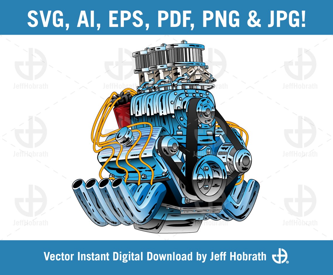 Hot Rod Dragster Race Car Engine Cartoon Isolated Vector Illustration ...