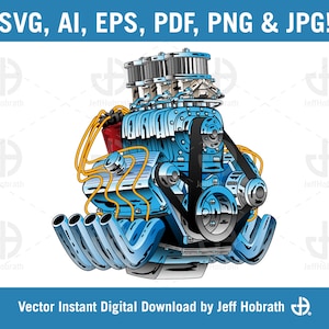Hot Rod Dragster Race Car Engine Cartoon Isolated Vector - Etsy