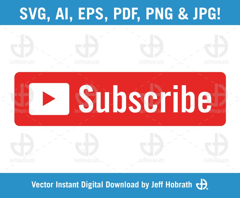Red Subscribe Button Vector Illustration Digital Download Ai | Etsy