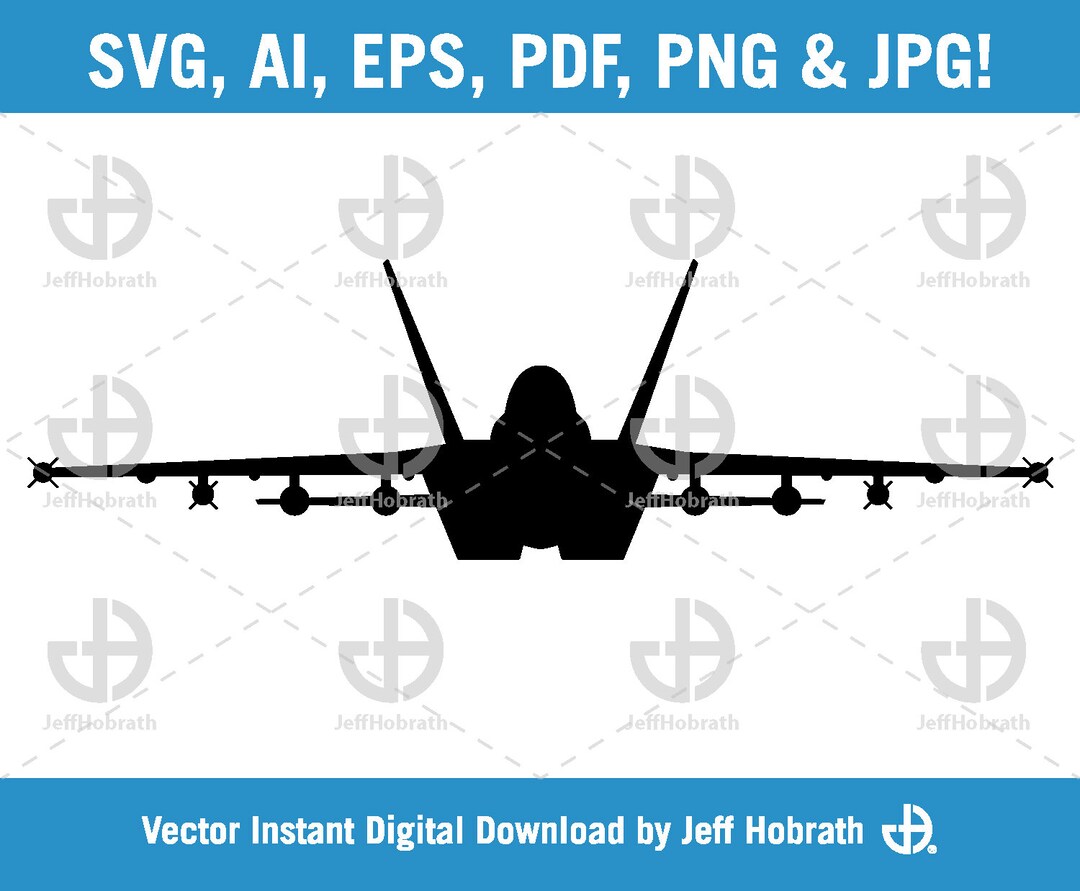 F/A-18E/F Super Hornet Jet Aircraft Front View Silhouette Isolated ...