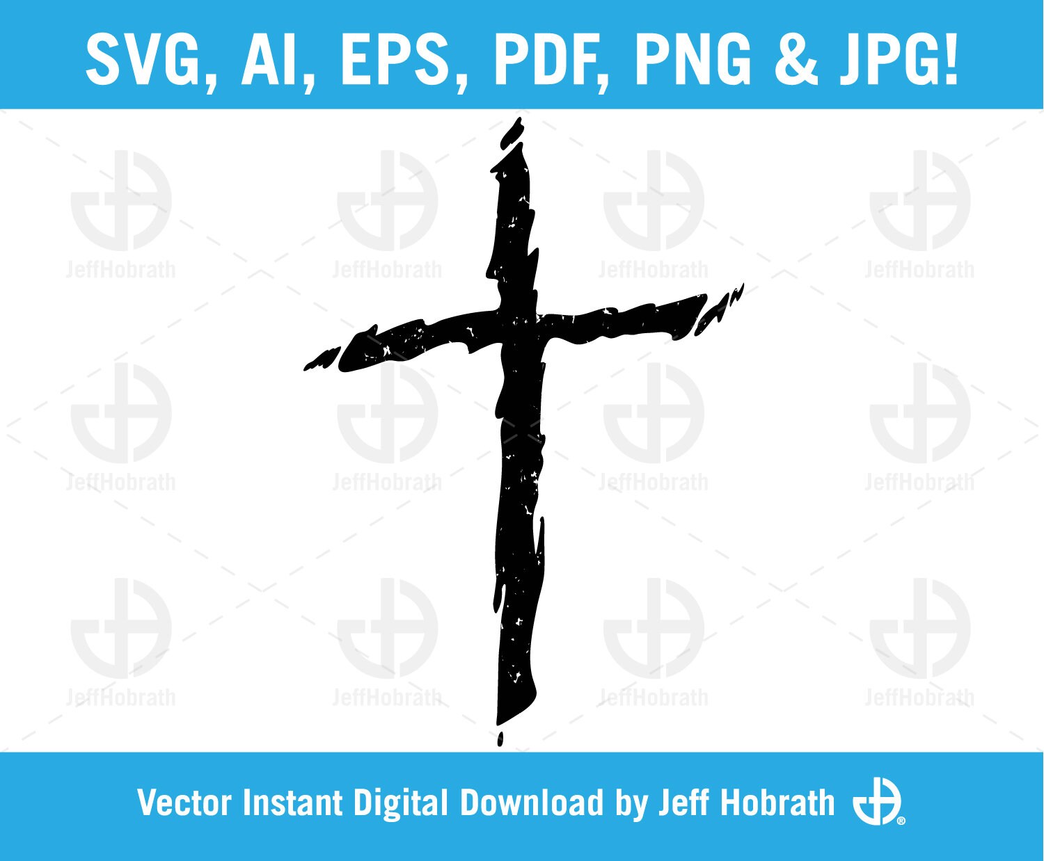 Old Rugged Cross Christian Abstract Illustration black | Etsy