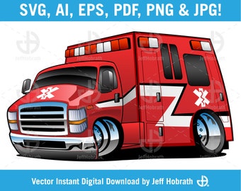 Paramedic Ambulance EMT EMS Cartoon Isolated Vector | Etsy