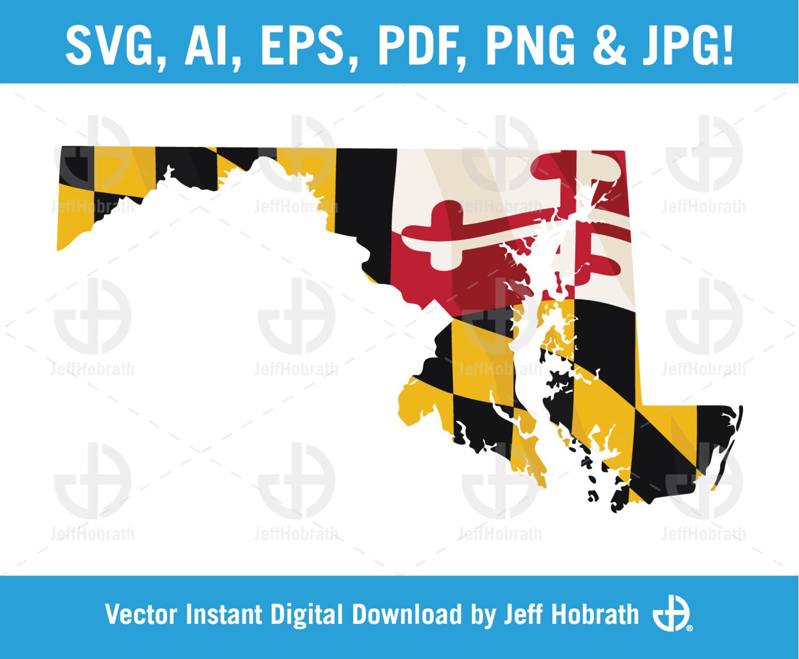 Maryland With Maryland Flag Overlay Vector Illustration Digital ...