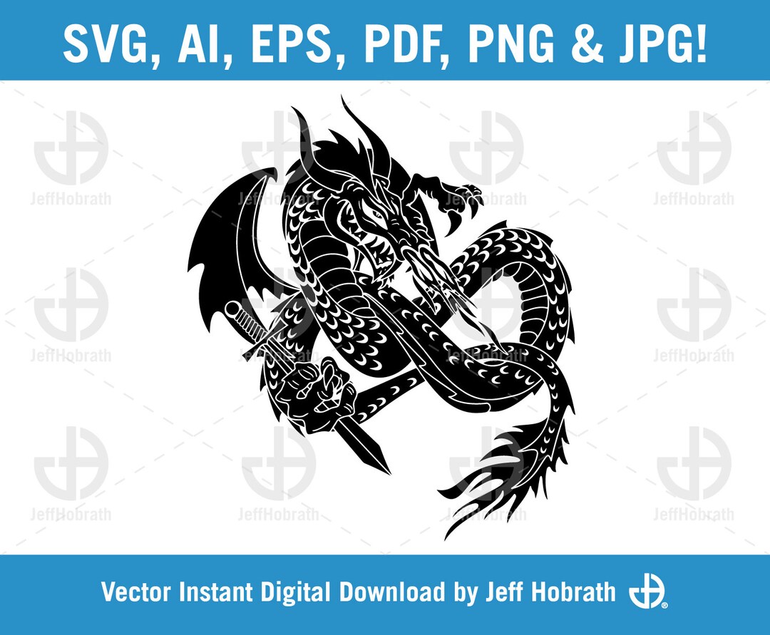 Fire Breathing Dragon Black Isolated Vector Illustration Digital ...
