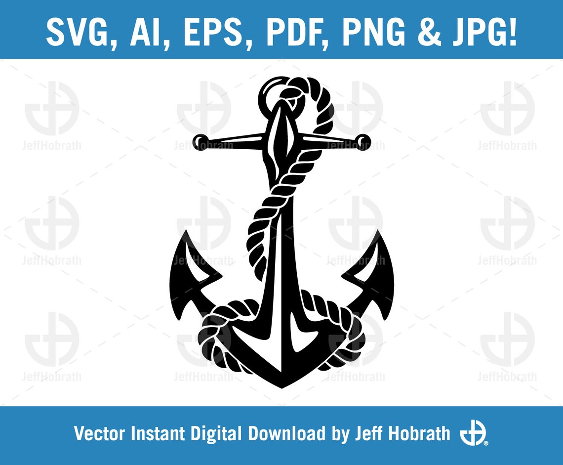 Anchor and Rope Isolated Vector Illustration Digital Download - Etsy