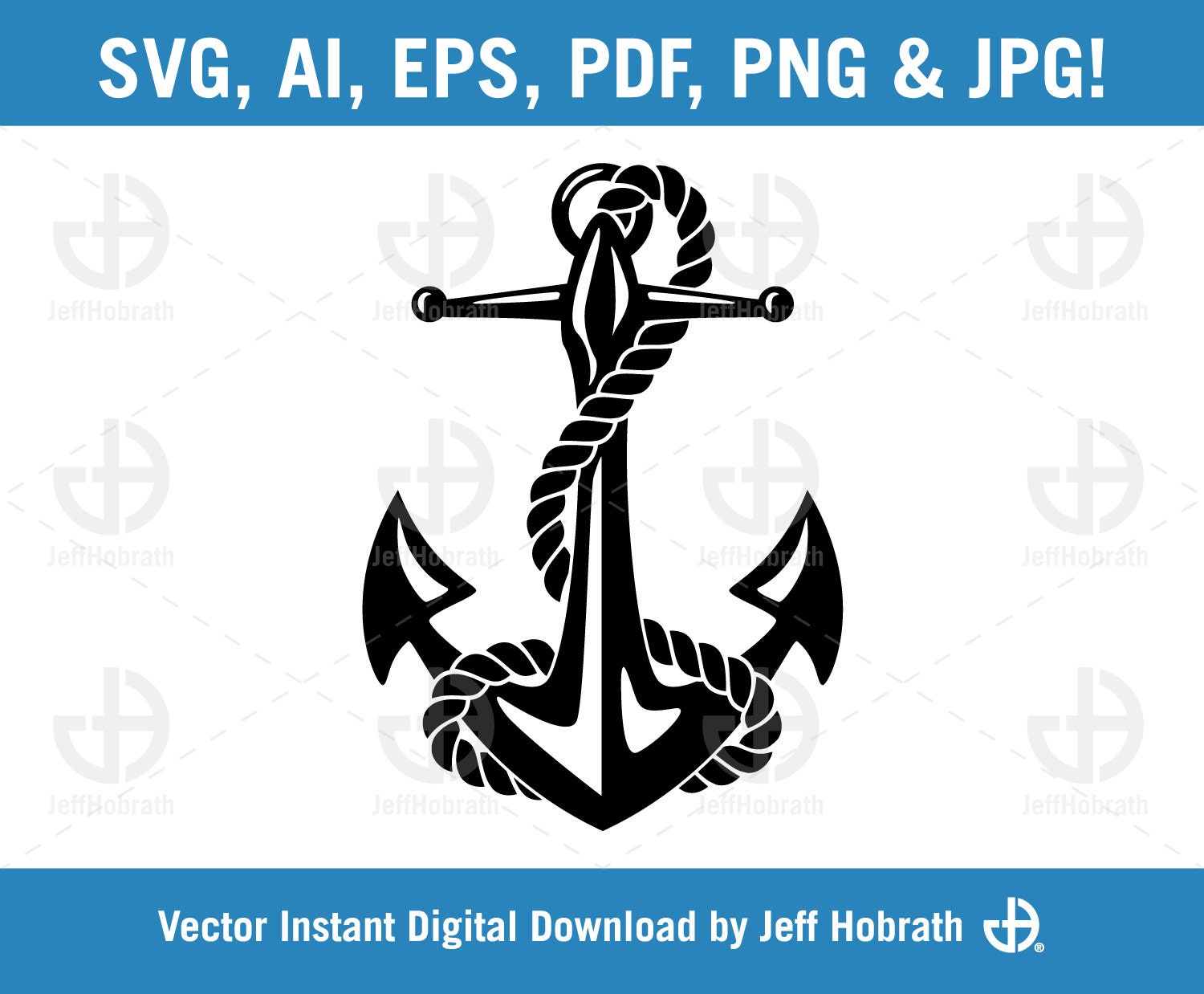 Anchor and Rope isolated vector illustration digital download | Etsy