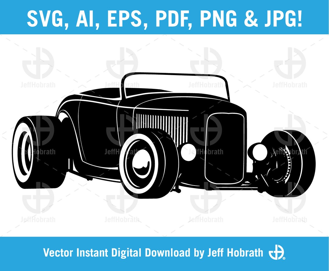 Classic American Hot Rod Roadster Car Isolated Vector Illustration ...
