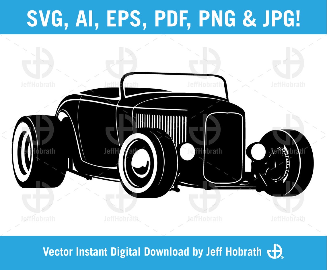 Classic American Hot Rod Roadster Car Isolated Vector - Etsy