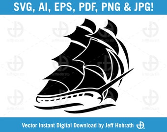 Sailing Ship SVG - Etsy