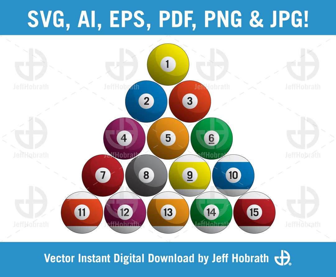 Billiards Pool Balls Racked Set Isolated Vector Illustration Instant ...