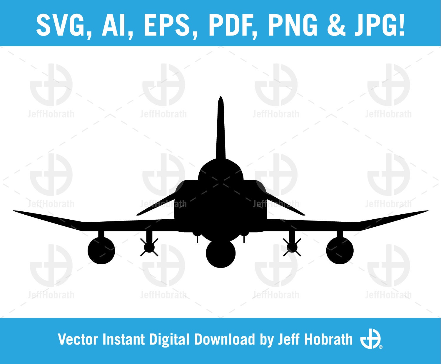 F-4 Phantom II Military Fighter Jet Aircraft Silhouette Isolated Vector ...