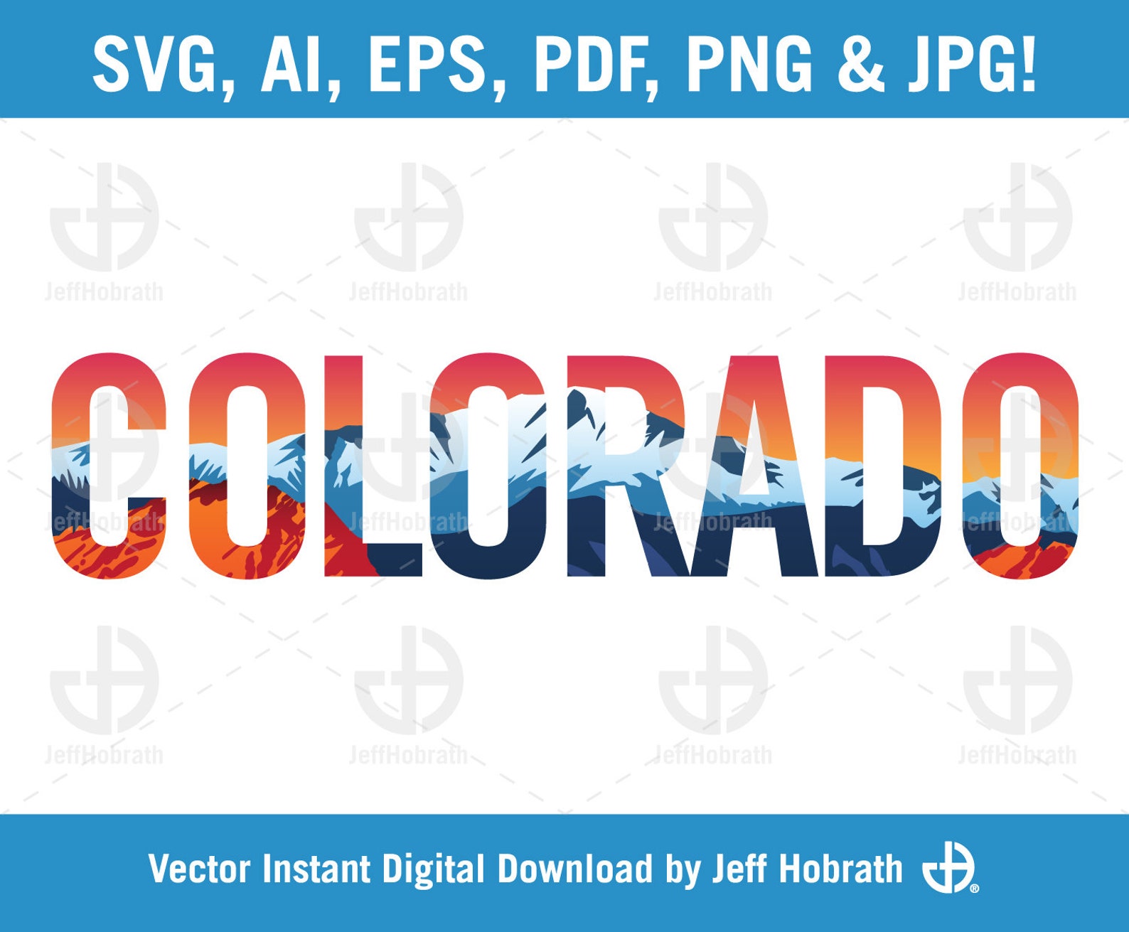 Colorado With Landscape Inlay Vector Illustration Instant | Etsy