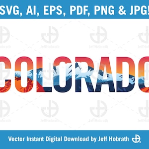 Colorado With Landscape Inlay Vector Illustration Instant Digital ...