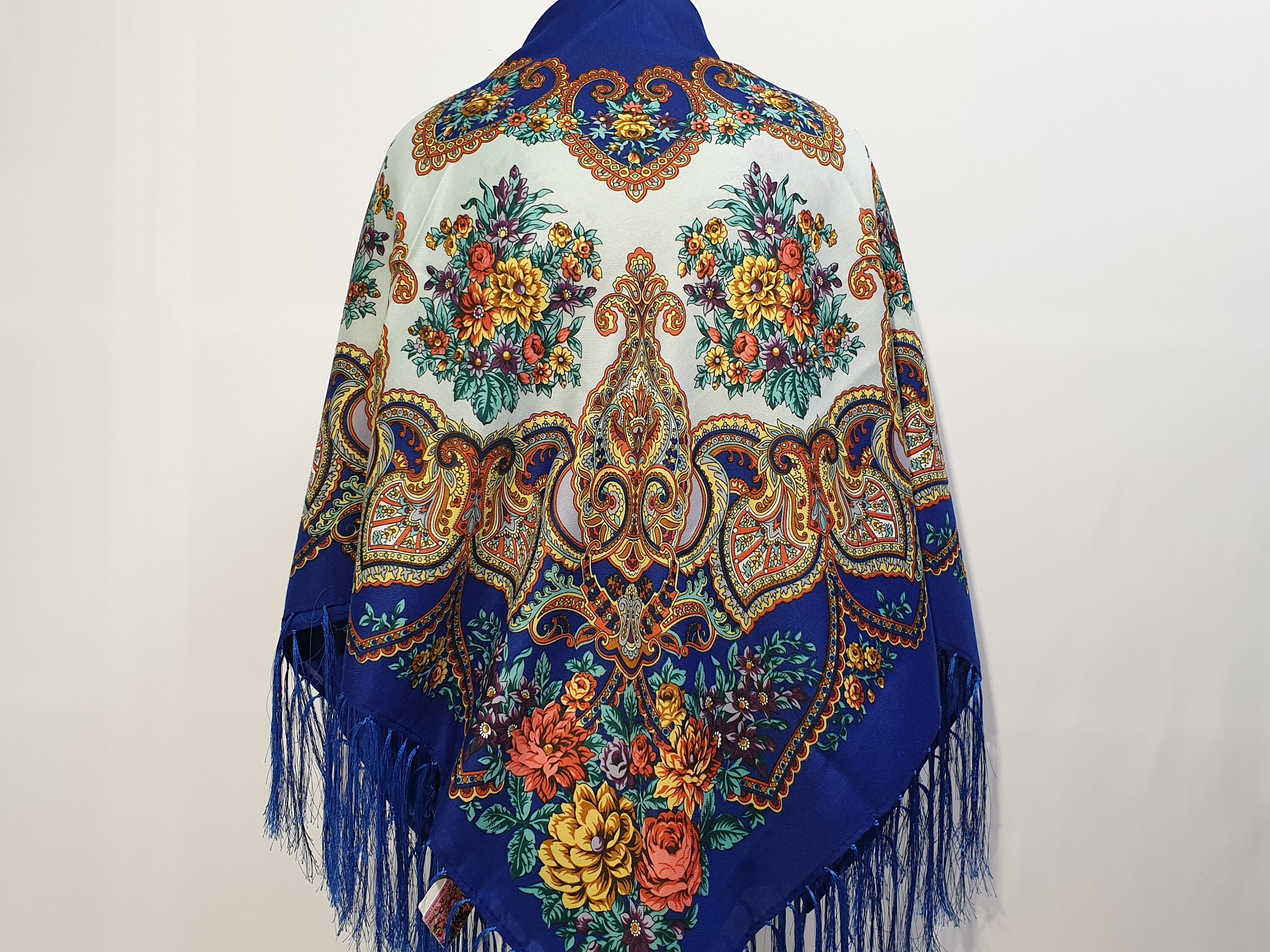 Russian Headscarf Babushka Scarf Ukrainian Shawl Floral Folk | Etsy