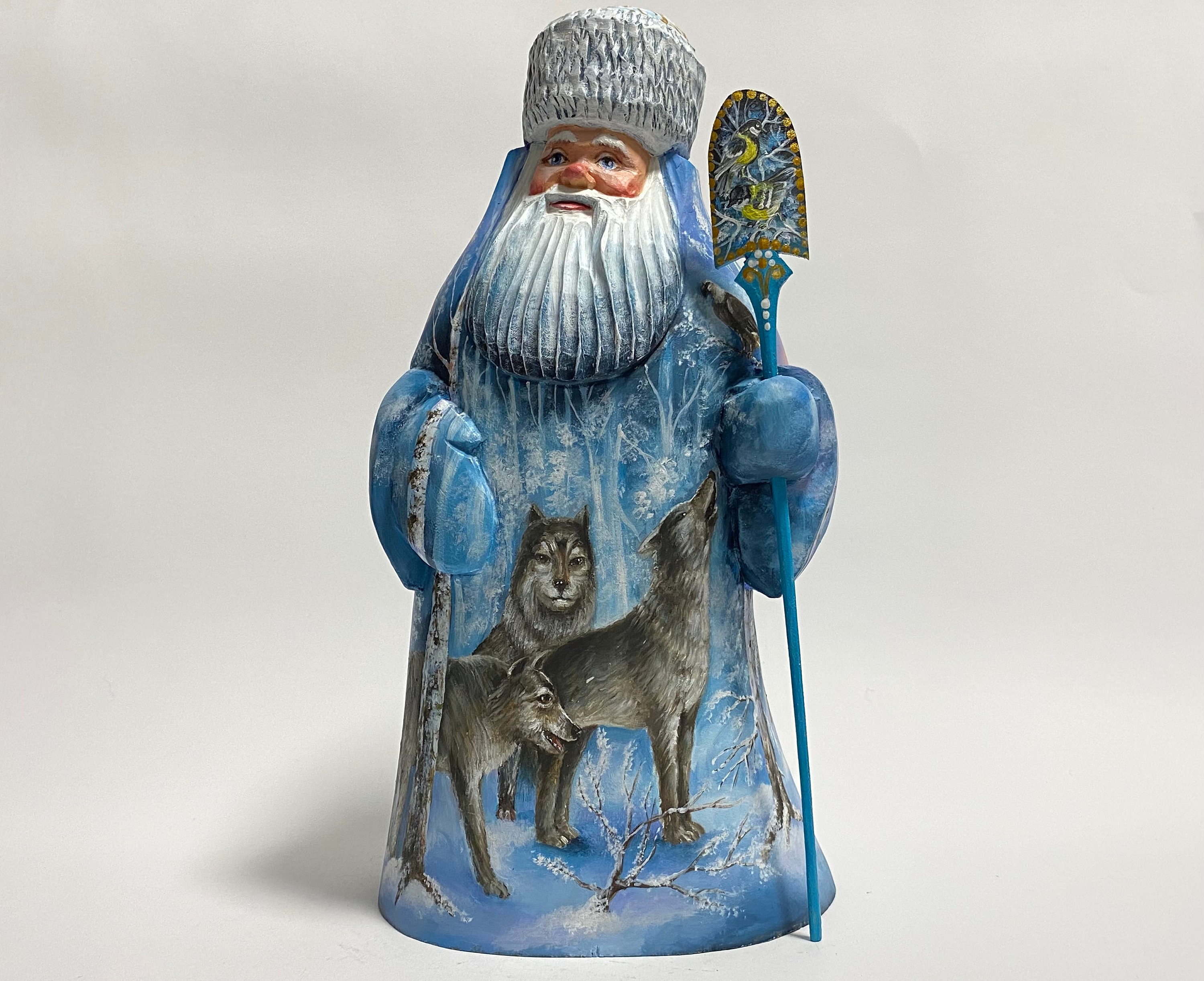 Ukrainian Santa Claus Figurine Hand Carved Wooden Santa - Etsy