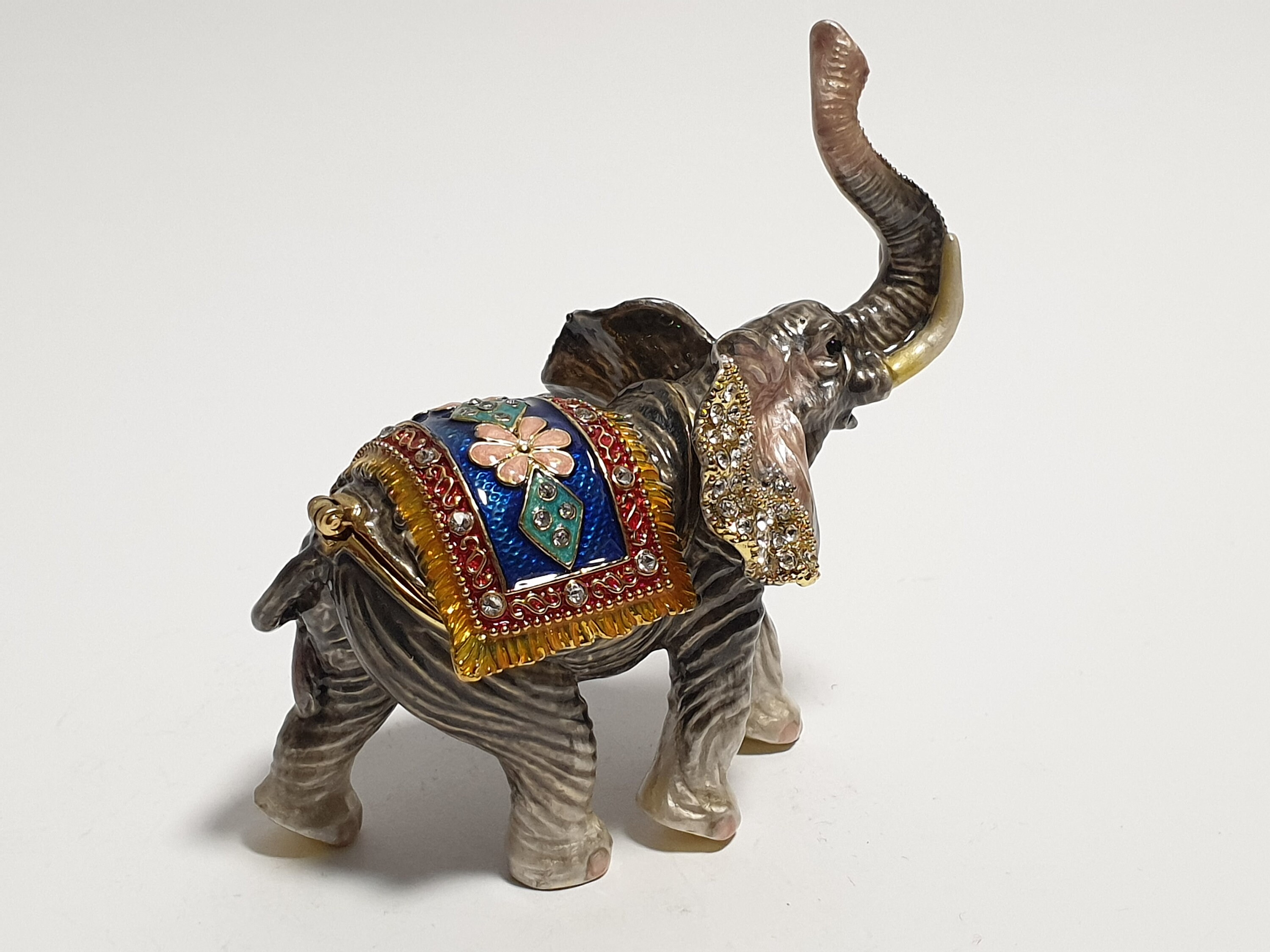 Elephant Jewelry Box Enamel Animal Trinket Box Faberge Style With ...