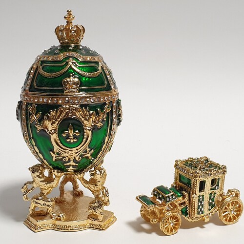 Faberge Style Carved Egg / Trinket Jewel Box With Grid 7.5 Cm - Etsy