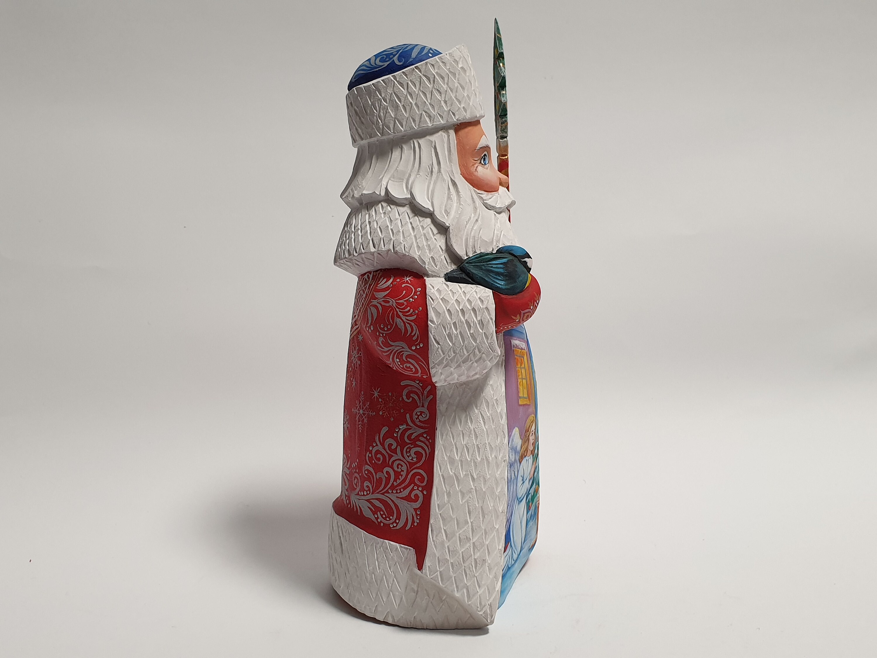 Large Santa Claus Figurine Hand Carved Wooden Russian Santa - Etsy