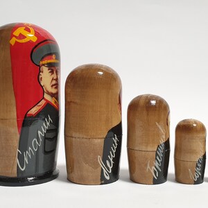 Soviet Nesting Dolls Joseph Stalin Lenin Nested Dolls | Etsy