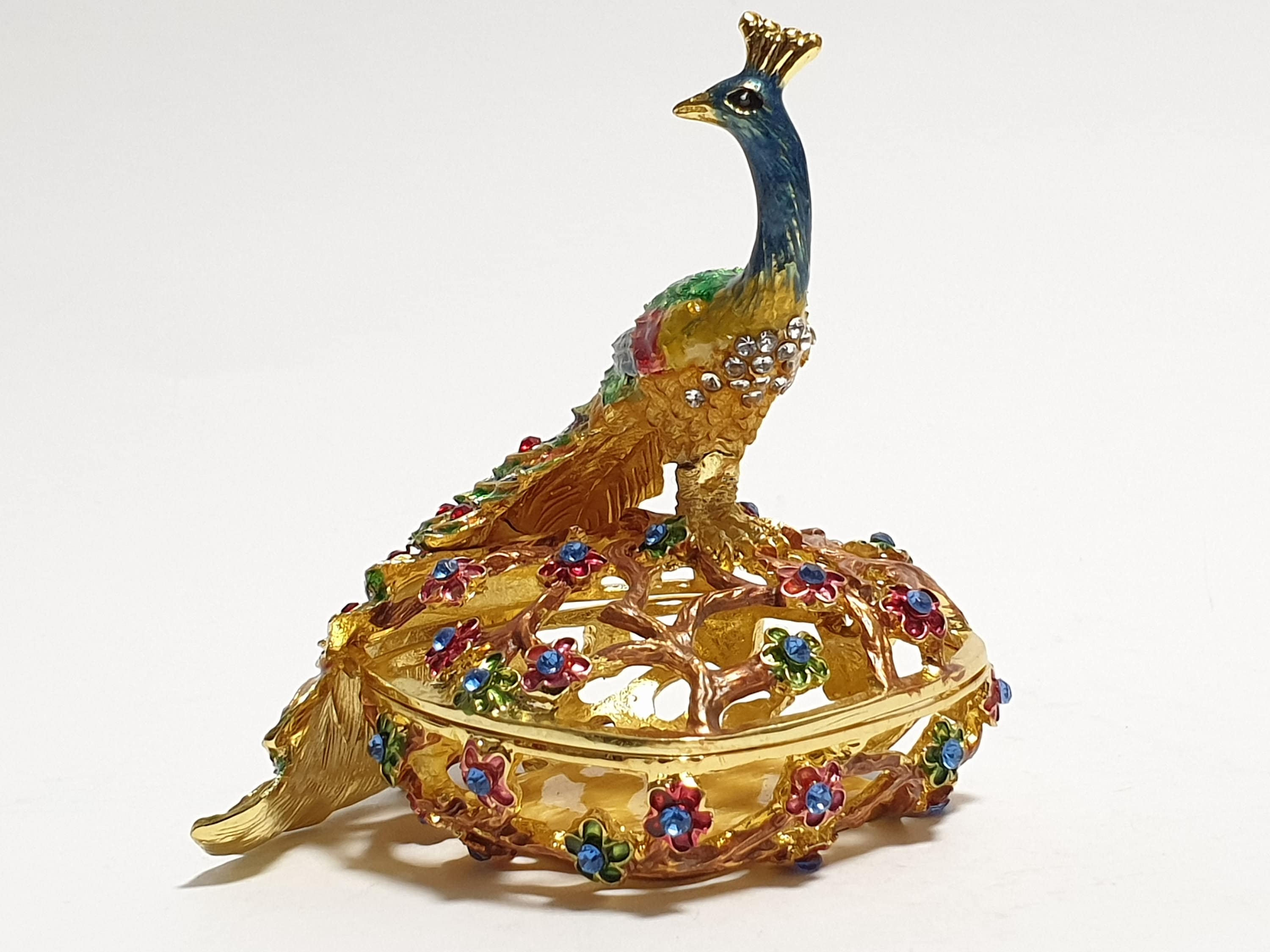 Peacock Jewelry Box Bird Trinket Box Russian Enamel Faberge | Etsy