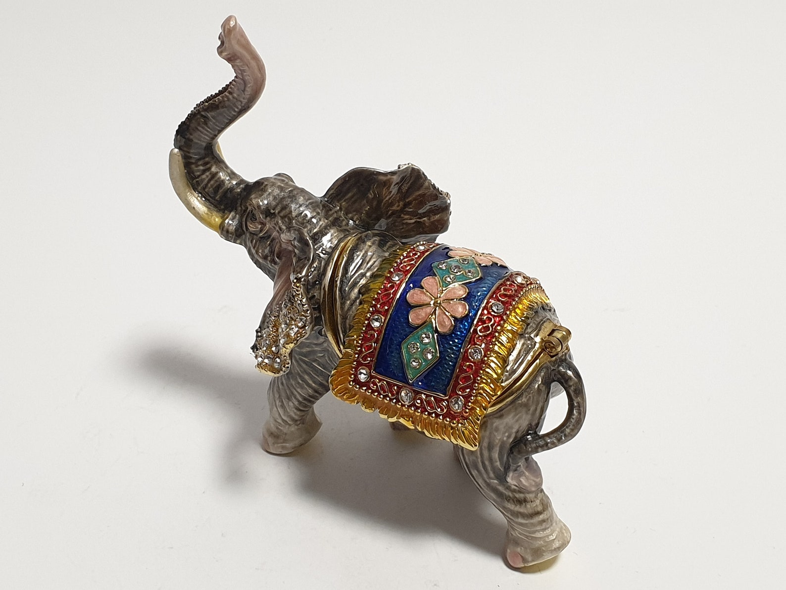 Elephant Jewelry Box Enamel Animal Trinket Box Faberge Style With ...