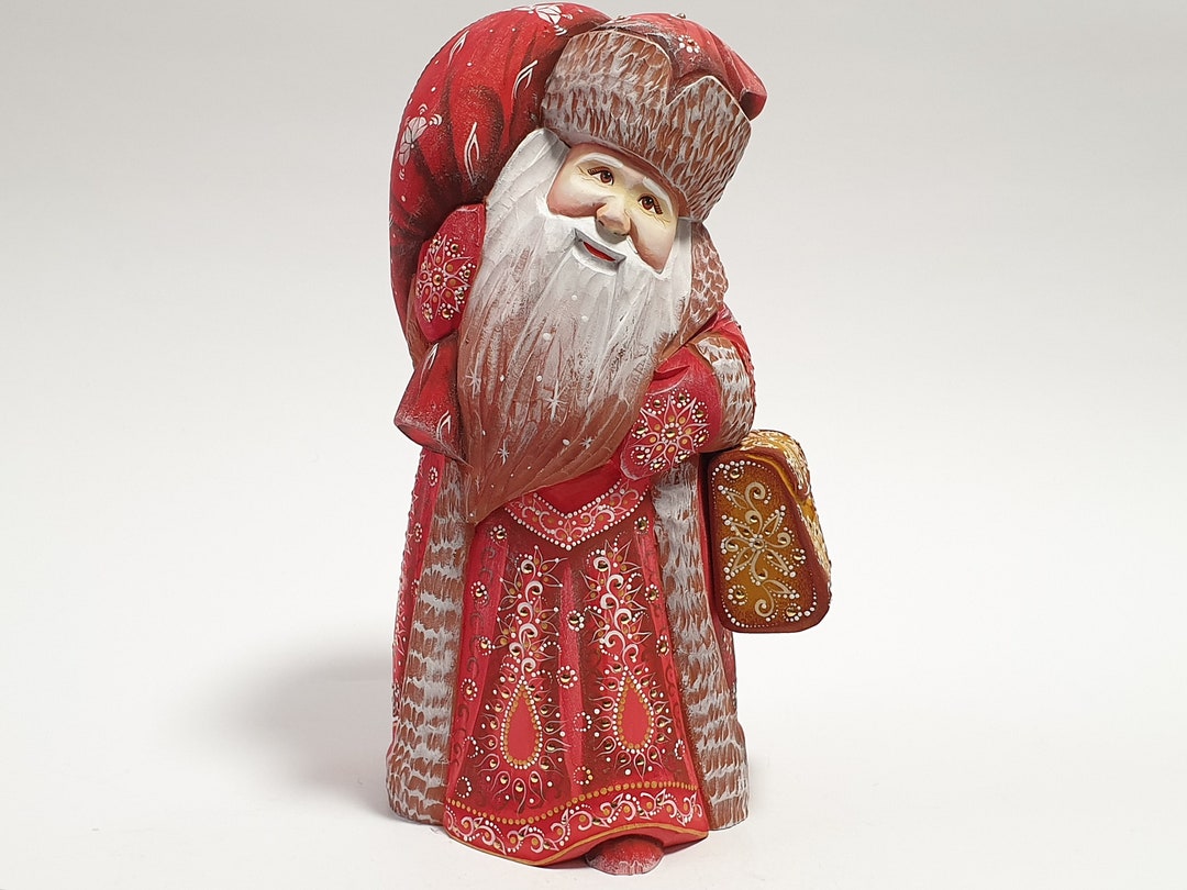 Ukrainian Santa Claus Figurine Hand Carved Santa Figure Wood Carved ...