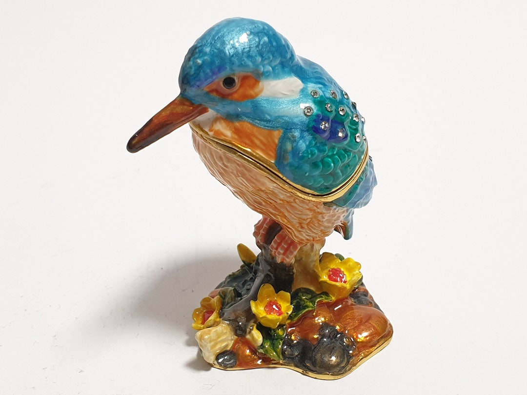Hummingbird Jewelry Box Enamel Bird Trinket Box With Swarovski Crystals ...